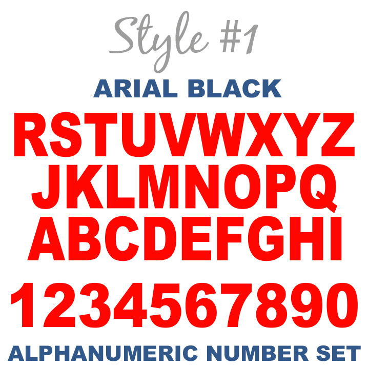 Alphanumeric Number and Letter Sets | 2 Inch Tall Vinyl Decal Stickers