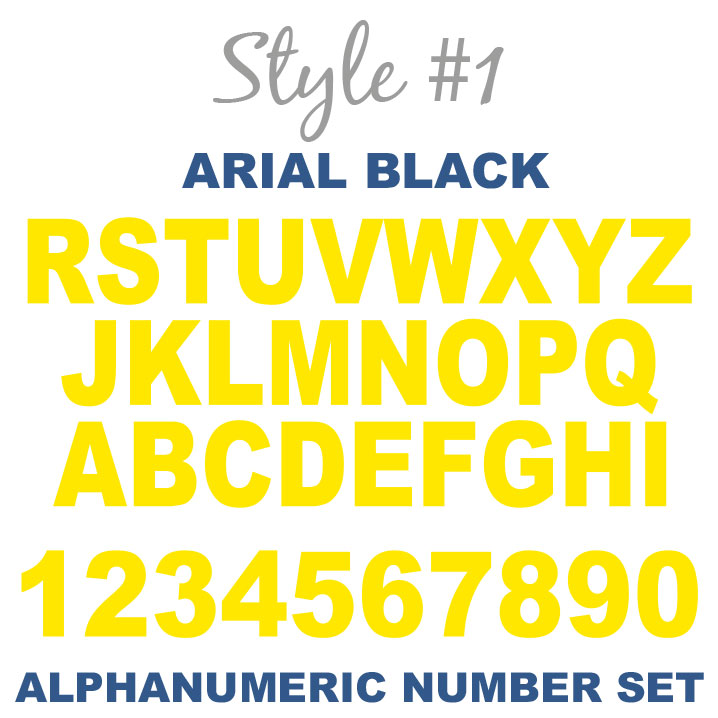 Alphanumeric Number and Letter Sets | 3 Inch Tall Vinyl Decal Stickers
