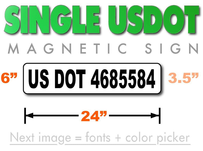 USDOT Number Magnetic Signs For Truck Compliance