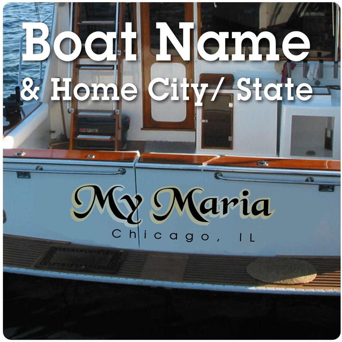 Boat Name & Origin City Stickers for Stern of Watercraft | Boat Decals ...