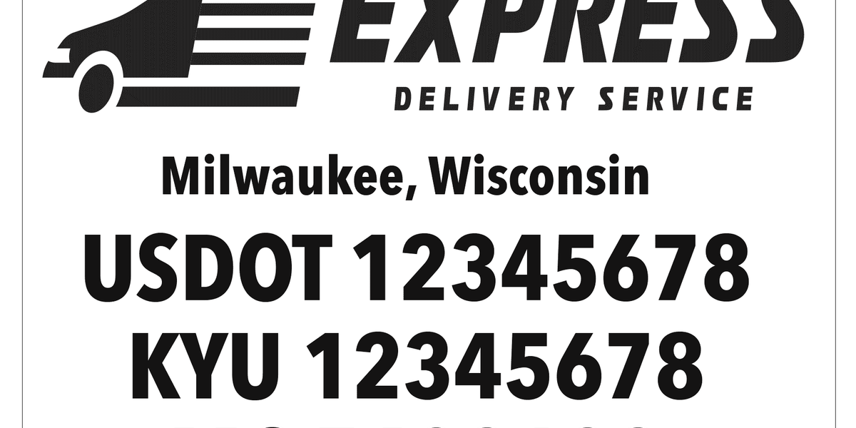 Truck Logo and USDOT Number Sticker for Trucks and Tractors | Delivery ...