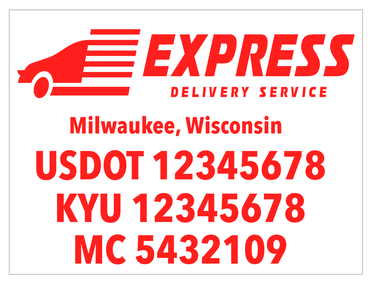 Truck Logo and USDOT Number Sticker for Trucks and Tractors | Delivery