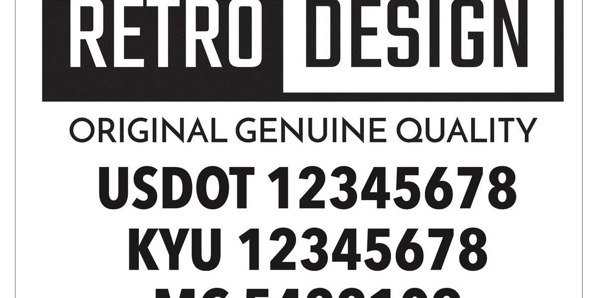 USDOT Number Sticker with Customizable Logo | Retro Design S8 | 24"x16 ...
